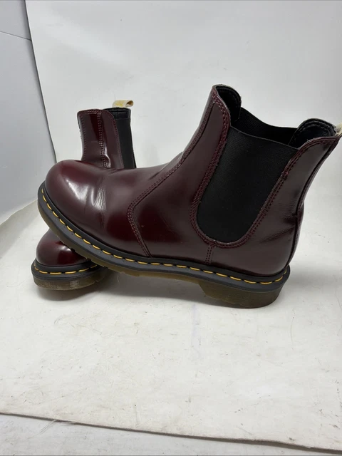 DOC DR MARTENS Original 2976 Vegan Chelsea Boot Cherry Red US M9 Maroon ...