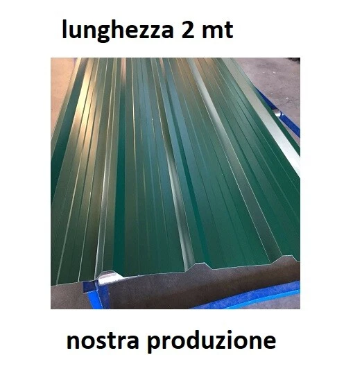LAMIERA GRECATA PER COPERTURA 1010 MM Lunghezza 2000 MM Colore Verde ...