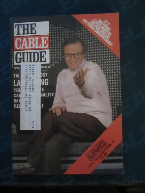 THE CABLE GUIDE Regional TV Magazine April 1988 Larry King £7.87 ...