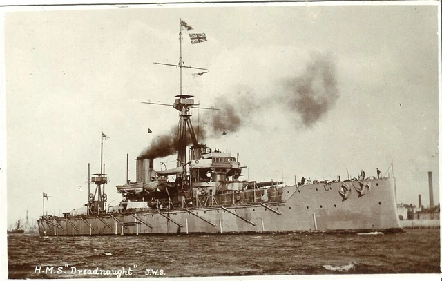 HMS DREADNOUGHT (1906) WWI Royal Navy class-leader battleship RP ...