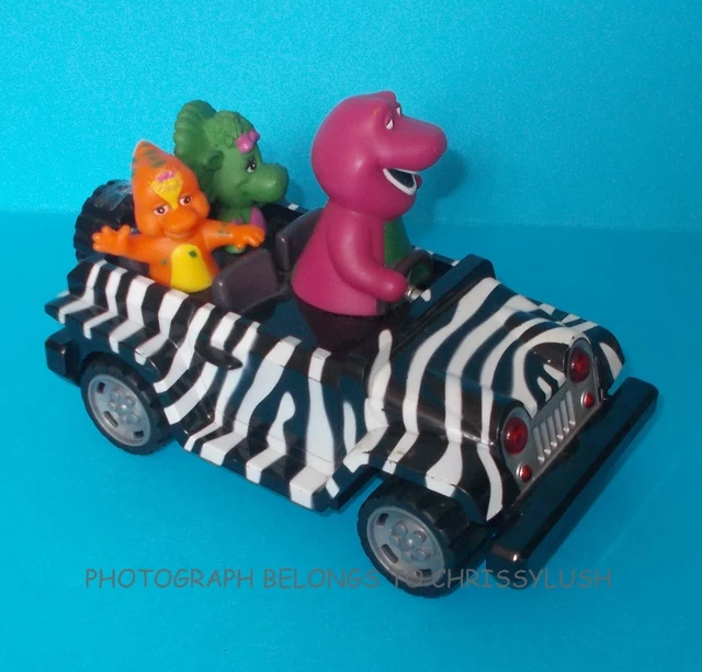 BARNEY & FRIENDS Purple Dinosaur Safari Zoo Jeep Baby Bop & Riff Push ...