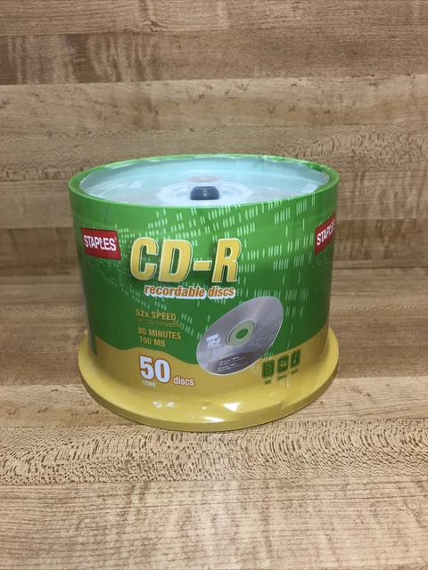 NEW STAPLES CD-R Recordable Printable 50 Discs 80 Minutes 700MB ...