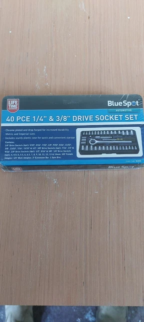 BLUE SPOT 40 pc socket set 3/8 and 1/4 £4.00 - PicClick UK