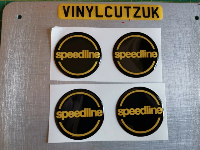 SPEEDLINE CORSE WHEEL CENTRE CAP overlays 60mm****Gel domed black/grey ...