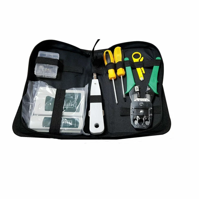 RJ45 ETHERNET CABLE Crimping Crimper Network Tester Punch Down Impact ...