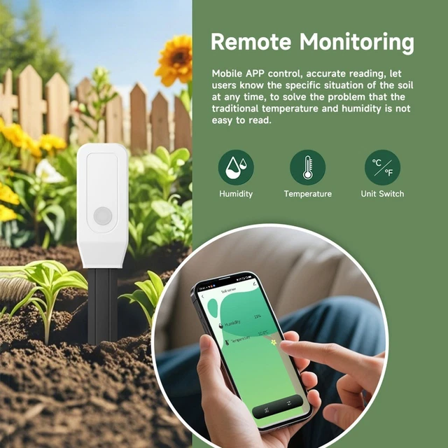 FOR ZIGBEE SOIL Moisture and Temperature Gauge for Smart Home Integration £13.45 - PicClick UK