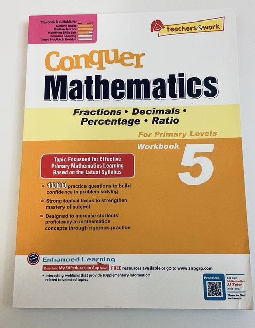 CONQUER MATHEMATICS, FRACTIONS, Decimals, Percentage, Ratio, Workbook 5 ...