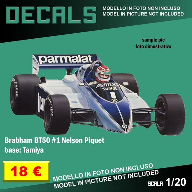 DECALS REPRO F1 Brabham BT50 #1 Nelson Piquet BMW Tamiya 1/20 1 20 ...