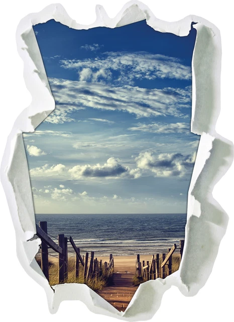 STRADA DA STRAND Am Mare - 3D-Look Carta Adesivo Murale Adesivo EUR 26 ...