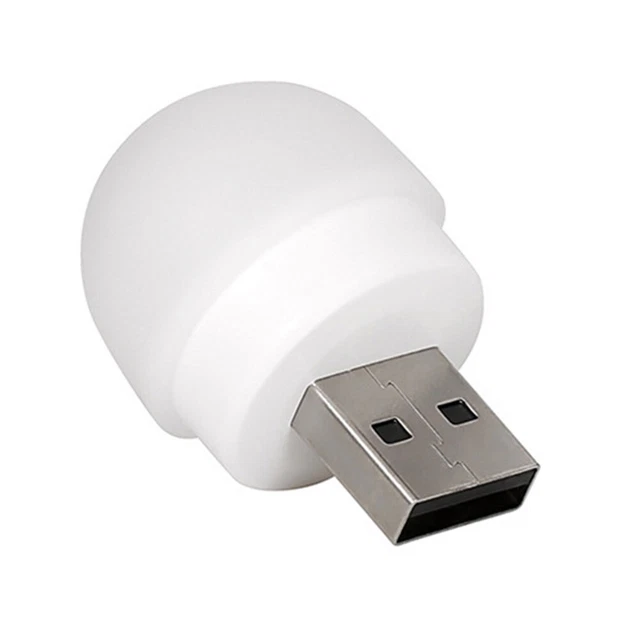 1X PORTABLE USB LED Lamp Round Mini Night Light Computer Mobile Power ...