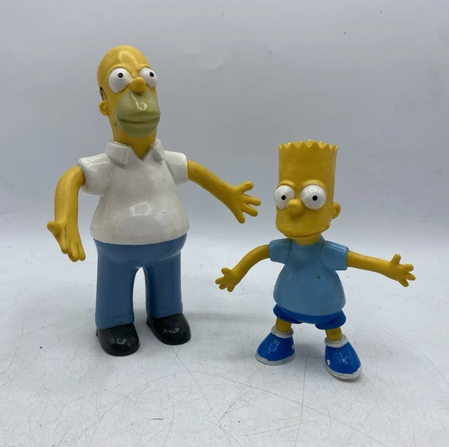 THE SIMPSONS BART Homer Jesco Bendy Posable Bendable Figures Rare 1990 ...
