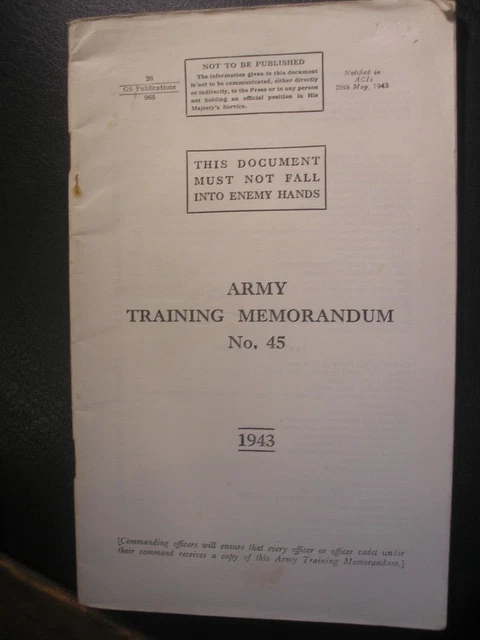 BRITISH ARMY TRAINING Manual 1943 Military History Tactics Weapons ...