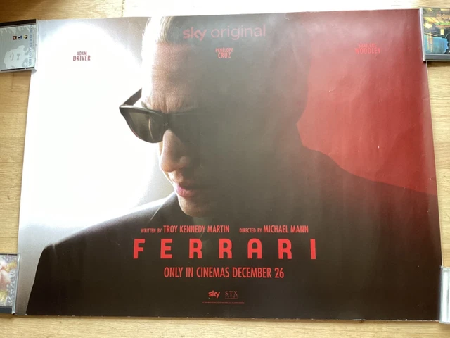 FERRARI- ORIGINAL UK Quad Film Poster- Michael Mann, 2023- Adam Driver ...