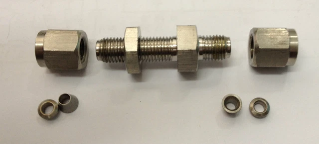 PANEL MOUNT STAINLESS Steel Tubing/Pipe Connector for Chromatography, 1 ...