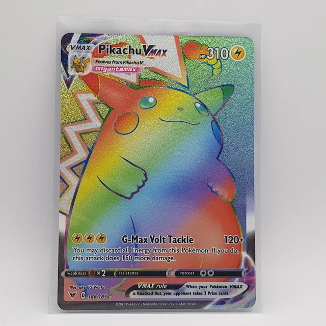 POKEMON CARD - Pikachu VMAX Secret Rainbow Vivid Voltage 188/185 - PSA 9 EUR 178,11 - PicClick IT