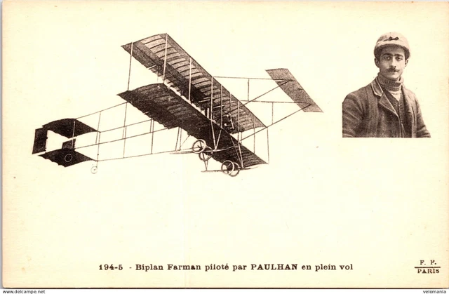 15885 CPA AVIATION - Biplan Farman piloté par Paulhan en plein vol EUR ...