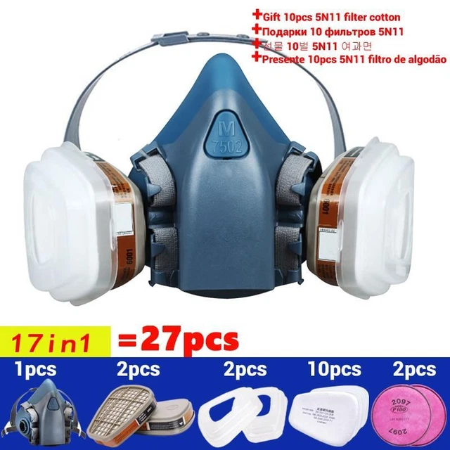 3M 7502 DISPOSABLE Half Face Mask Respirator Paint Spray Dust Gas MASK ...