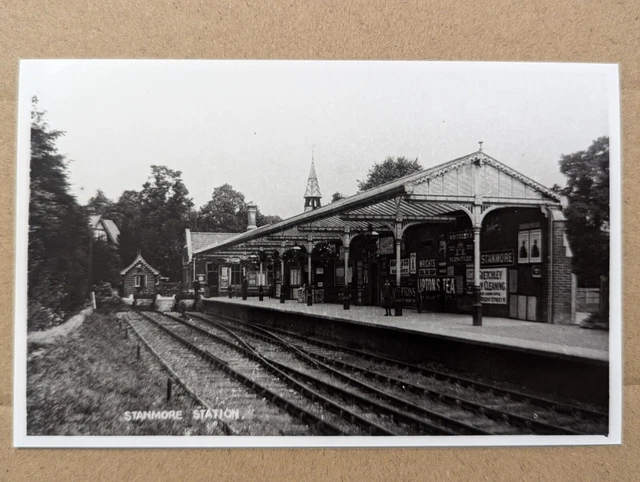 POSTCARD SIZE PHOTO Print of Stanmore Railway Station Middlesex Undated ...