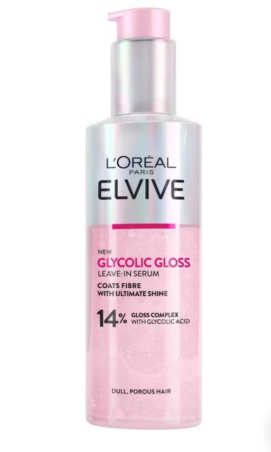 L’ORÉAL PARIS ELVIVE Glycolic Gloss Leave-In Serum for Dry Dull Hair with Shine £7.99 - PicClick UK