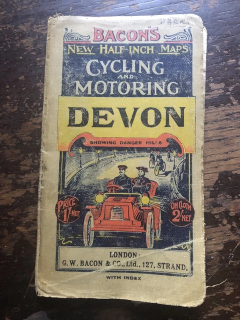 EARLY 1900’S BACON’S “New Half-Inch Cycling and Motoring Map of Devon ...