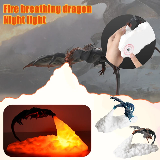 DRAGON FIRE BREATHING Light, 3D Printed Dragon with LED Warm Light ...