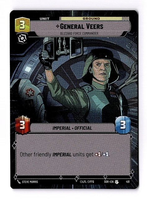 LÁMINA GENERAL VEERS Blizzard Force (Hiperespacio) Star Wars Spark of Rebellion SOR EUR 5,64 ...