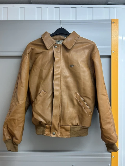 VINTAGE REPORTAGE RGA Leather Jacket Size L Mens Brown £73.49 - PicClick UK