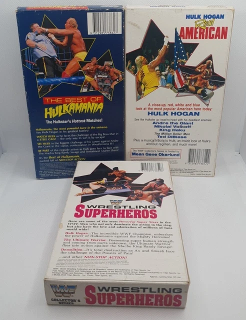 WWF VHS X 3 Hulkmania, WrestleMania Greatest Matches, Hulk Hogan Real ...