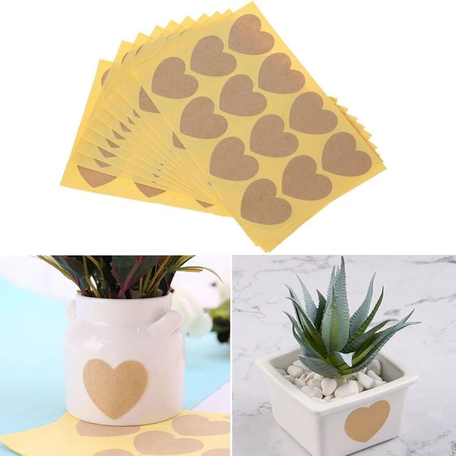 SELF ADHESIVE LABELS Stickers Blank Heart Packaging Seals Paper Sticky ...