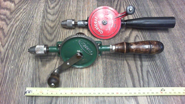 VINTAGE FABREX AND Qualcast Hand Drills Egg Beaters Carpenter Joiner ...