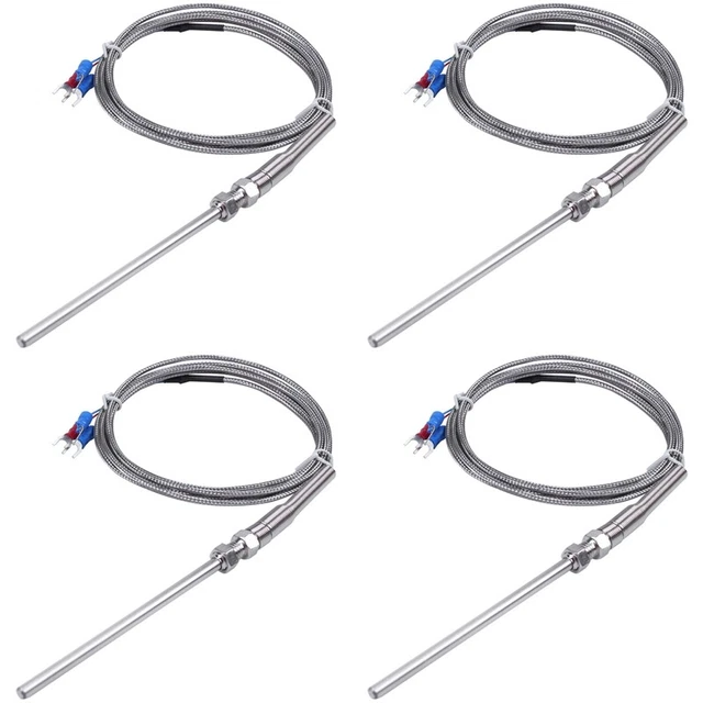 4X ACIER SONDE de Temperature Pt100 RTD Capteur Cable 2M 98mm 3 Fils ... 4X ACIER SONDE de Temperature Pt100 RTD Capteur Cable 2M 98mm 3 Fils ...
