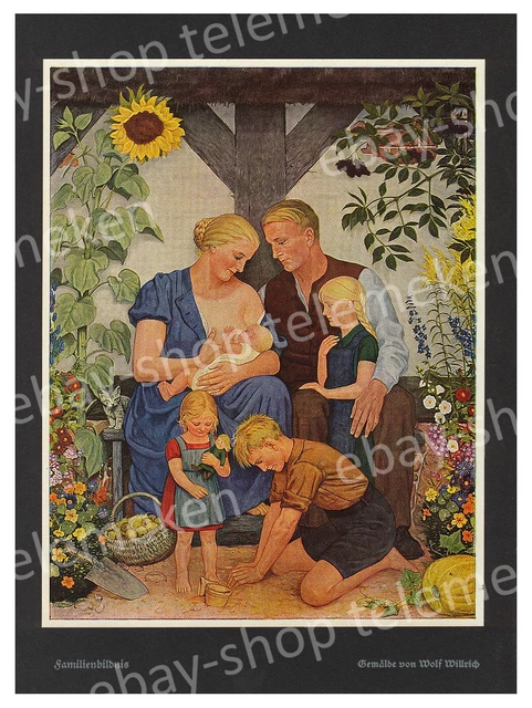 WOLFGANG WILLRICH MALEREI deutsche Bauernfamilie Lebensrune Volk ...