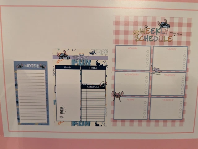 DISNEY LILO & Stitch Weekly Planner 3PK Schedule Notes And To Do List ...