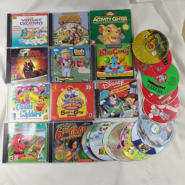 KIDS CD ROM Games Chutes Ladders Clifford 6th Grade Jump Start Disney 4 ...