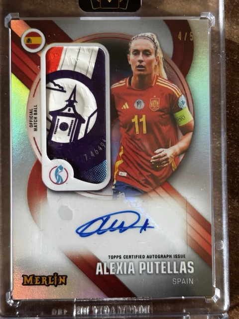TOPPS MERLIN WOMEN Euro 2025 Spain Alexia Putellas Match Ball Auto 4/5 ...