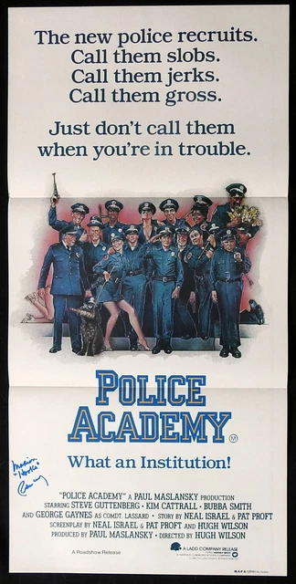 POLICE ACADEMY ORIGINAL Daybill Movie Poster Marion Ramsey Autograph ...