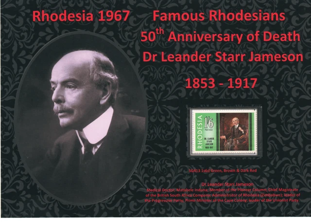 RHODESIA 1967 NICE Display Of Famous Rhodesians Dr Leander Starr ...