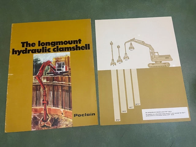 VINTAGE POCLAIN EXCAVATOR Hydraulic Clamshell Sales Brochure EUR 24,70 ...