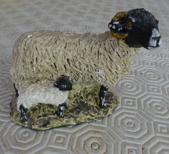 COLLECTABLE STEF HANDMADE pottery sheep with lamb £1.95 - PicClick UK
