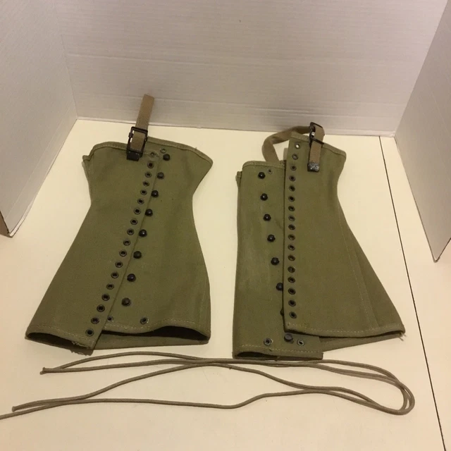 VTG WW11 ARMY Green Canvas Leggings/Spats/Gaiter 3R Keystone Mfg. 1942 ...