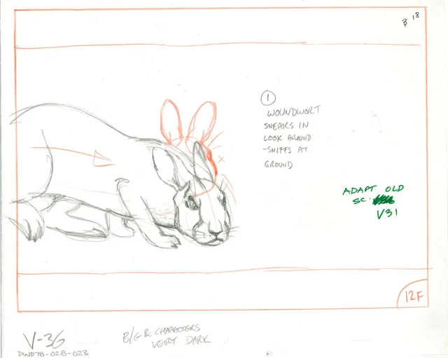 WATERSHIP DOWN 1978 Production Animation Cel Drawing with LJE COA 028 ...