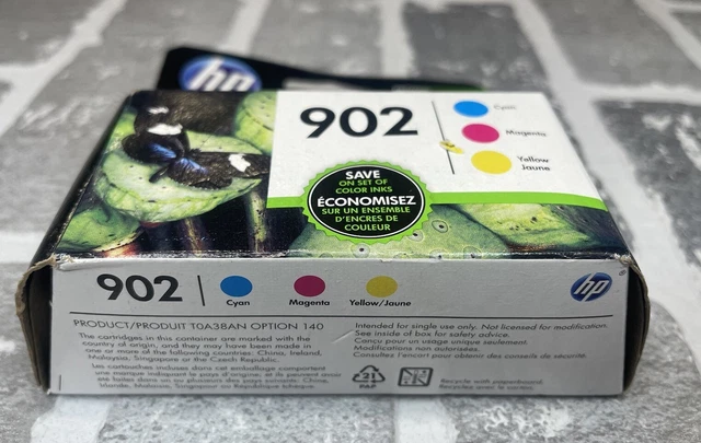 GENUINE HP 902 Tri-Color Cyan Magenta Yellow Ink Cartridges Exp. Oct ...