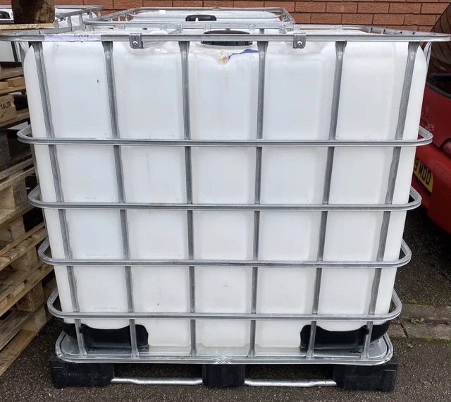 1000 LITRE IBC Liquid Storage Container Tank. Water. Fuel. Diesel. Oil ...