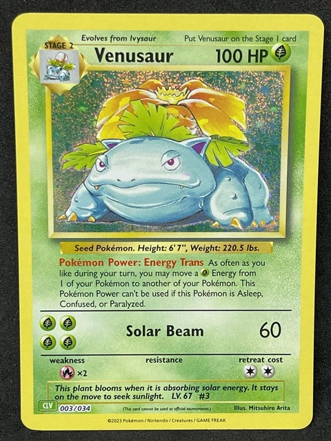 POKÉMON VENUSAUR CLV 003/034 Holo Card Game Classic Collection Nm Eng ...