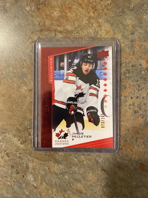 UD TEAM CANADA 2021 Jakob Pelletier POE Exclusives Flames Rookie Card ...
