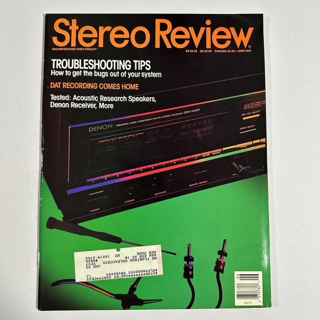 VINTAGE STEREO REVIEW Magazine June 1991 Audiophile Audio Video Denon ...