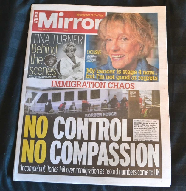 DAILY MIRROR UK Newspaper 26/05/23 May 26th 2023 Tina Turner Death ...