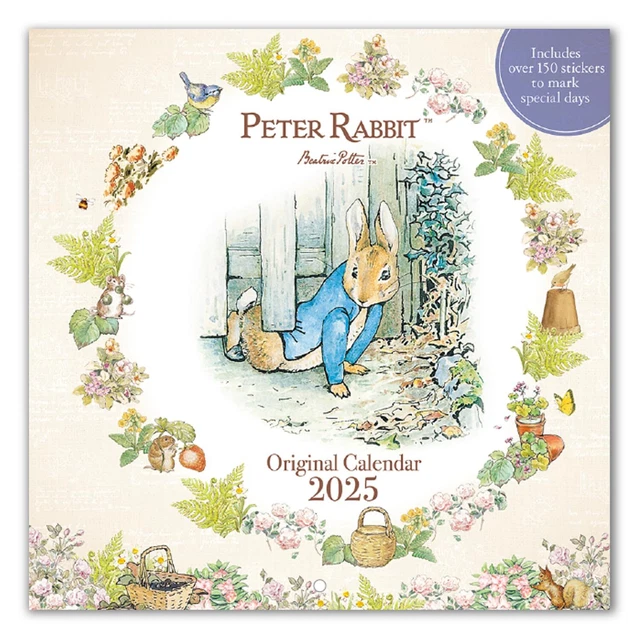 PETER RABBIT WALL Calendar 2025 Gakken 12×12in Beatrix Potter Japanese ...