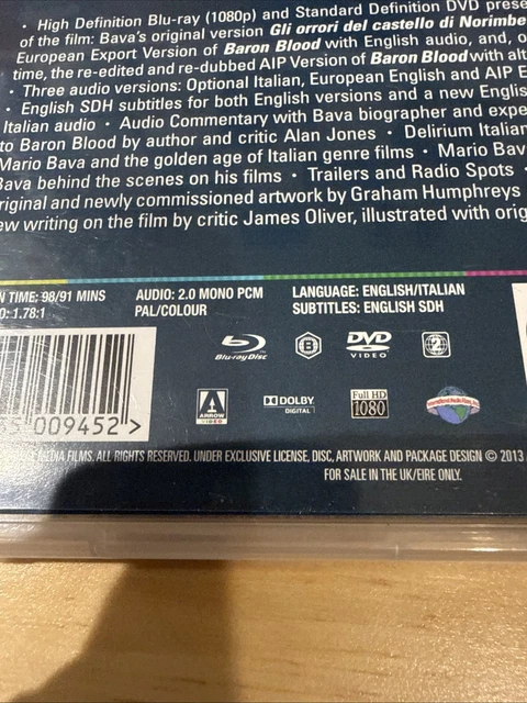 BARON BLOOD (BLU-RAY and DVD Combo, 2013, 2-Disc Set) £19.00 - PicClick UK