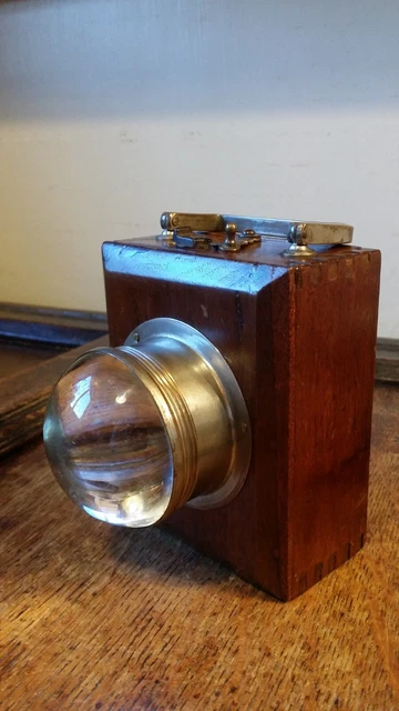 1900 WW1 EARLY Antique Electric Bullseye Torch Lantern - Wood & Brass ...
